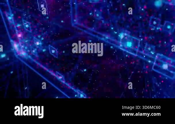 Neural network model, LLM structure animation. AI big data processing ...