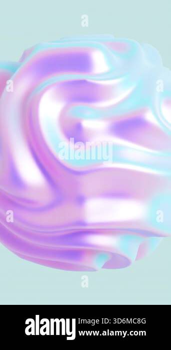 Abstract morphing fluid iridescent sphere. Liquid neon distorting ...