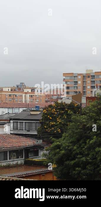 bogota colombia rain day in a residential neighborhood Stock Video ...