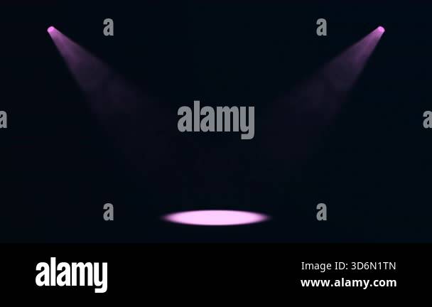 Stage Spotlight Background Animation. Realistic light beams and smoke ...