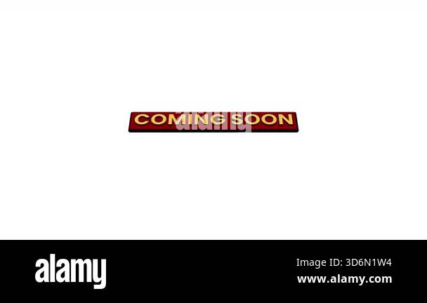 Coming Soon Text Animation. Red Box Title Reveal. Transparent ...