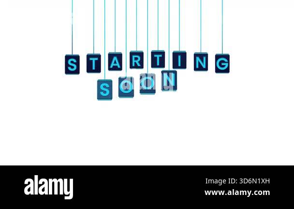 Starting Soon Text Animation. Box Title Reveal. Transparent Background ...