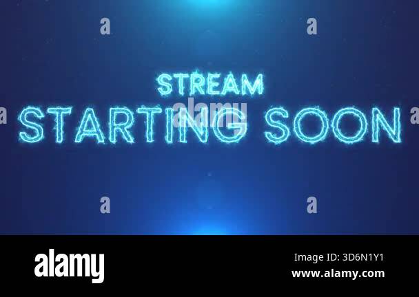 Stream starting soon neon text animation suitable for video live ...