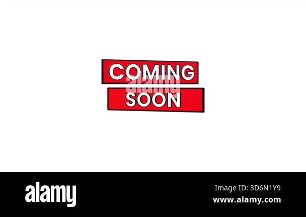Coming Soon Text Animation. Red Box Title Reveal. Transparent ...