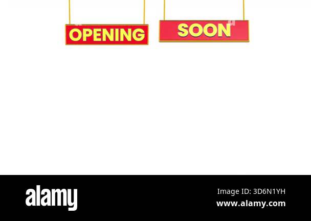 Opening Soon Text Animation. Box Title Reveal. Transparent Background ...
