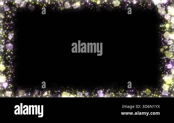 4K. Particles Frame Animation. Square and Circle Particle Border ...