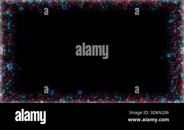 4K. Particles Frame Animation. Square and Circle Particle Border ...