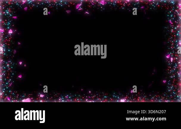 4K. Particles Frame Animation. Square and Circle Particle Border ...