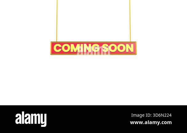Coming Soon Text Animation. Red Box Title Reveal. Transparent ...