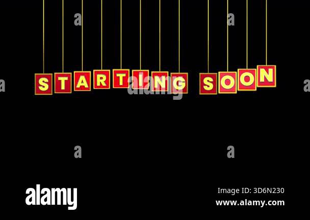 Starting Soon Text Animation. Box Title Reveal. Transparent Background ...