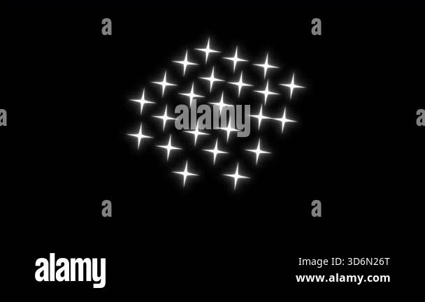 Twinkling Stars Animation on Transparent Background. Blinking Star Loop ...