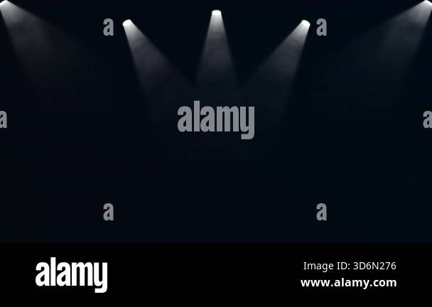 Stage Spotlight Background Animation. Realistic light beams and smoke ...