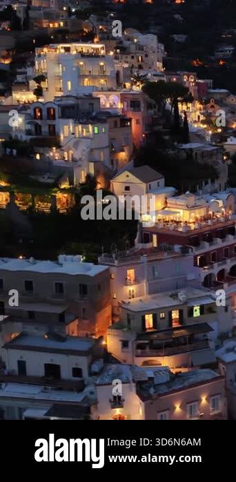 Picturesque architecture of Positano Italy are captured in this aerial ...