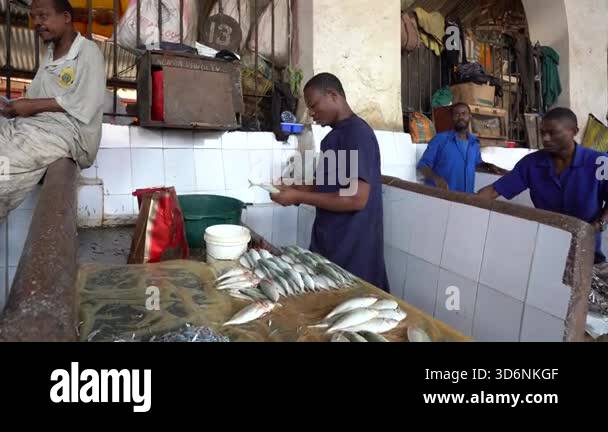 Zanzibar, Tanzania - november 03, 2019 : African men prepare and sell ...