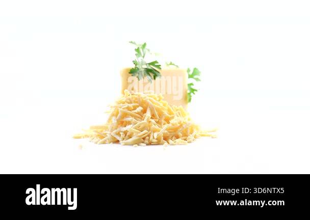 Natural cheese block shredded pieces Stock Videos & Footage - HD and 4K ...