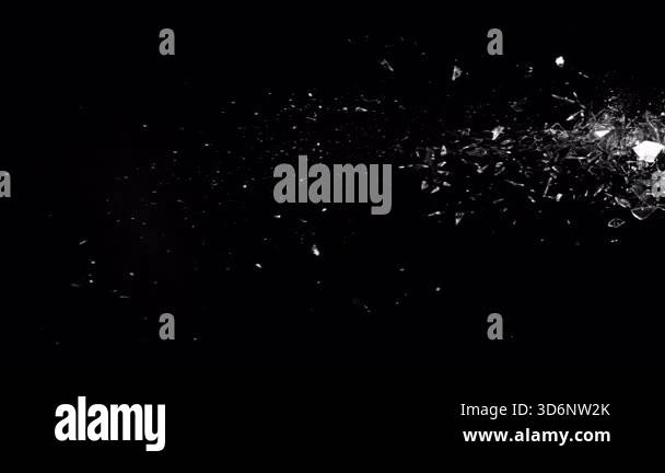 Super Slow Motion Shot of Breaking Real Glass at 1000 fps . Isolated on ...