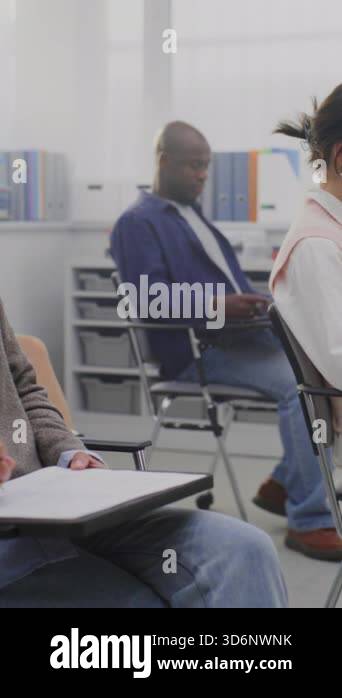 Diverse Adult Learners Concentrated on Writing Task During Lesson in ...