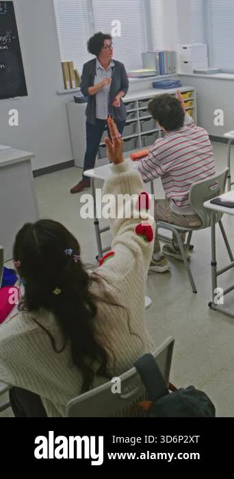 Female Teacher in Programming Class Calls Student to Blackboard to ...