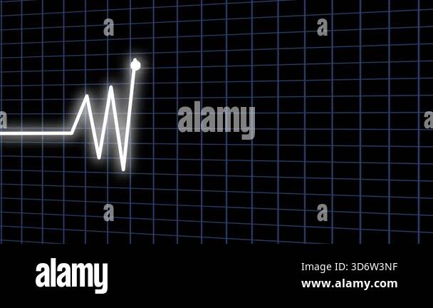 Glowing heartbeat pulse with a cardiogram waveform on a digital medical ...
