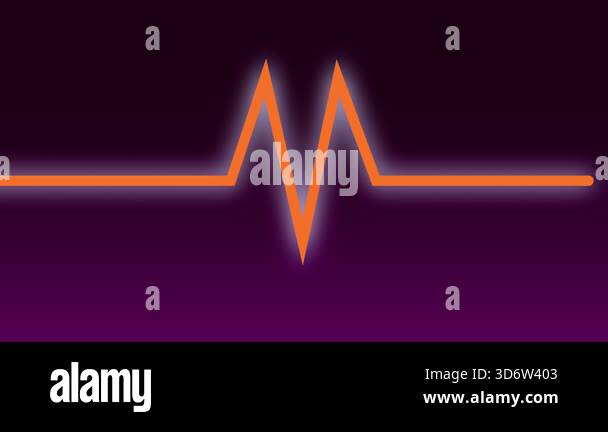 Neon ecg line animation video. Heart beat. Electrocardiogram. One pulse ...
