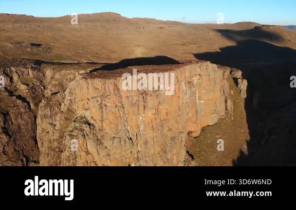 Majestic aerial footage capturing the rugged beauty of a massive ...