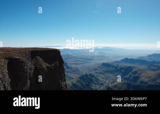 Majestic aerial view of the drakensberg escarpment, revealing a vast ...