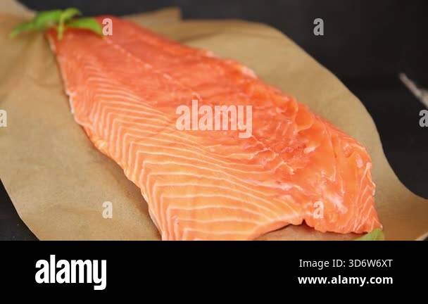 Salmon fish raw fillet red seafood dish tasty snack fresh gourmet food ...