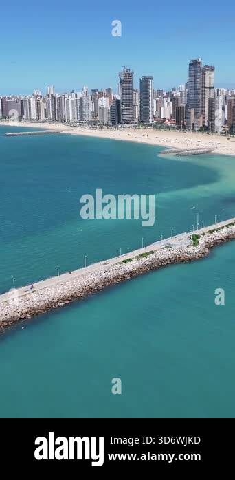 Beach Scenery At Fortaleza In Ceara Brazil. Coast City. Downtown ...