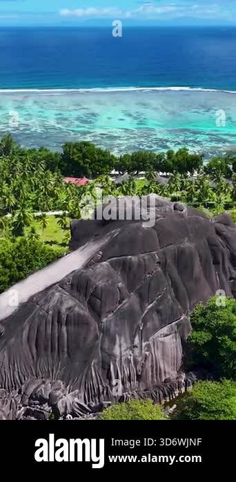 Seychelles Skyline At Praslin Island In Victoria Seychelles. Indian ...