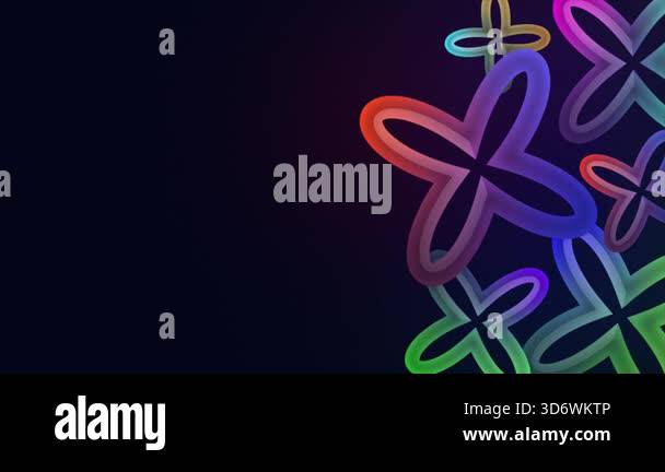 Colorful abstract flower motion background with neon gradient shapes on ...
