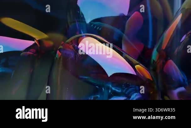looping animation of Abstract digital art with colorful fluid shapes ...