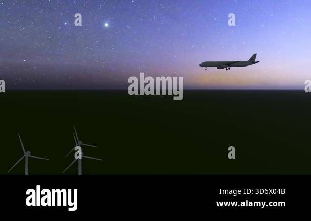 Airplane Flying Across Aurora Sky Stock Video Footage - Alamy