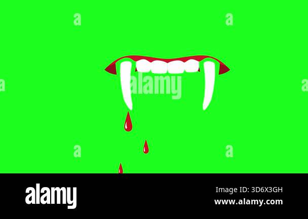 Dracula Fangs with Blood Drip Halloween Horror Animation Stock Video ...