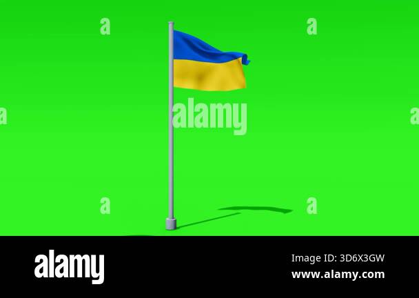 Ukraine Flag Waving Green Screen Stock Video Footage - Alamy