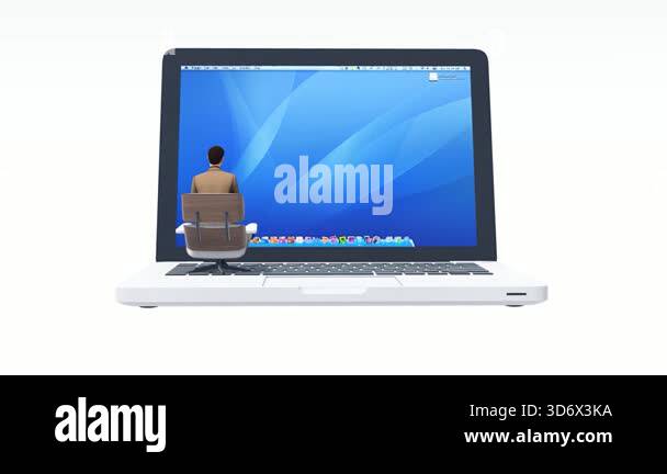 Illustration of CEO on Moving Chair Laptop Stock Video Footage - Alamy