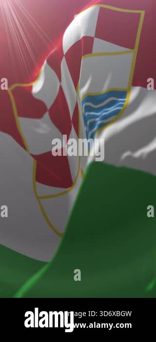 Flag of Posavina Canton region, Bosnia and Herzegovina. Loop. 4K ...