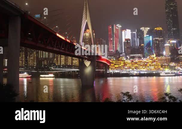 Chongqing, China- 8 Nov 2025: Night view of Chongqing city in China ...