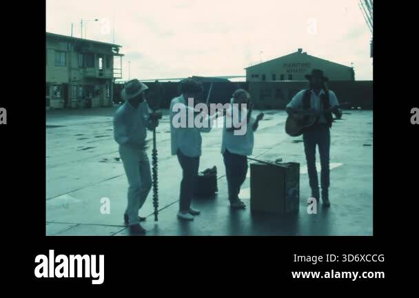 Brisbane, Queensland, Australia -1984: Musicians playing live folk ...