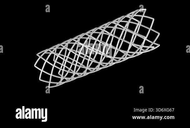 Coronary stent rotation animation seamlessly loopable. 3D rendering ...