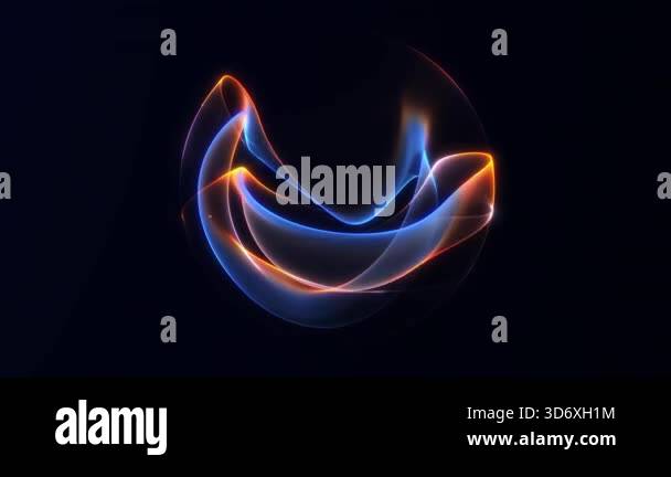 Soft liquid glowing sphere with orange, blue and pink neon gradient ...