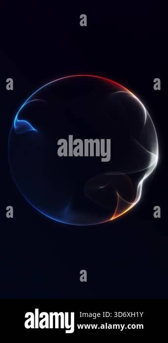 fractal orb that forms from darkness, expanding into a glowing sphere ...