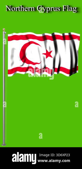 Northern Cyprus Flag Motion Graphics 4K Green Screen Animation Stock ...