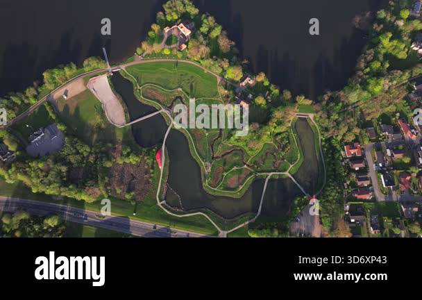 Summer panorama of Viborg, Midtjylland, Denmark. Aerial skyline view of ...