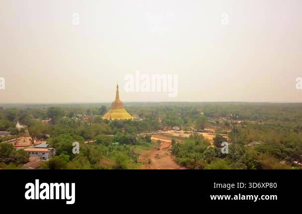 Futuristic aerial view panorama of developing Yangon city , Aerial view ...