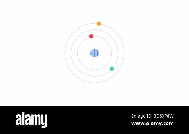 Animated Atom Orbit Structure on White Background Stock Video Footage - Alamy