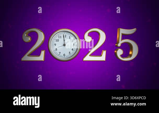 Elegant 2026 New Year Transition from 2025 with Midnight Clock Stock ...