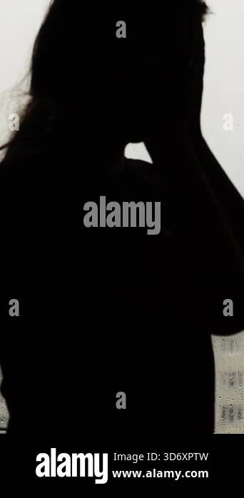 Silhouette of a Woman Crying. Pain, Depression, and Mental Trauma ...