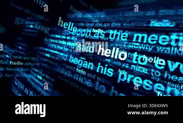 Hello greeting Headline news titles international media abstract ...