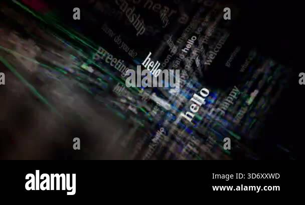 Hello greeting headline news titles across media. Abstract concept ...