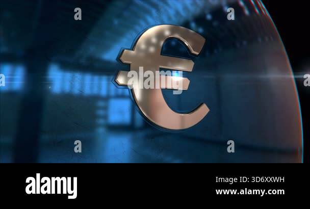Euro EUR EU money symbol 3d spectacular metal abstract concept ...